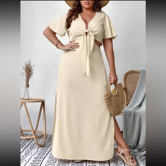 Dresses | Boho Cut Out Knot Front Maxi Dress | Poshmark